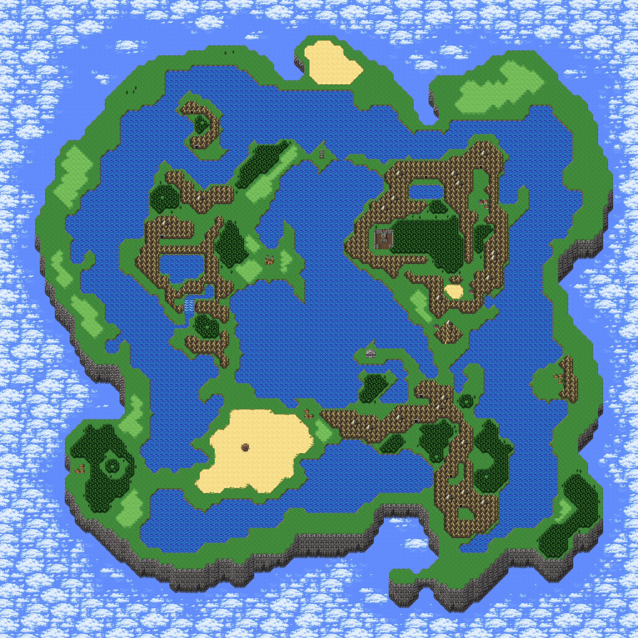 Mapa Final Fantasy III - Continente flotante